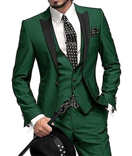 GMSUITS Men's Fashion Formal 3 Piece Tuxedo Wedding Prom Groomsmen (Ja ...