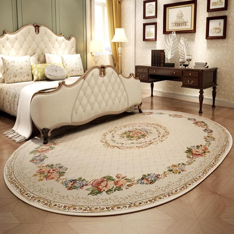 SDH Luxury Style Premium Top Quality Floral Oval Area Rug Carpet for H ...