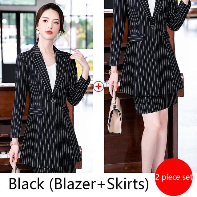MACKENZIE SUITS Women's Formal Business Fashion Pinte Stripes Suit Set ...